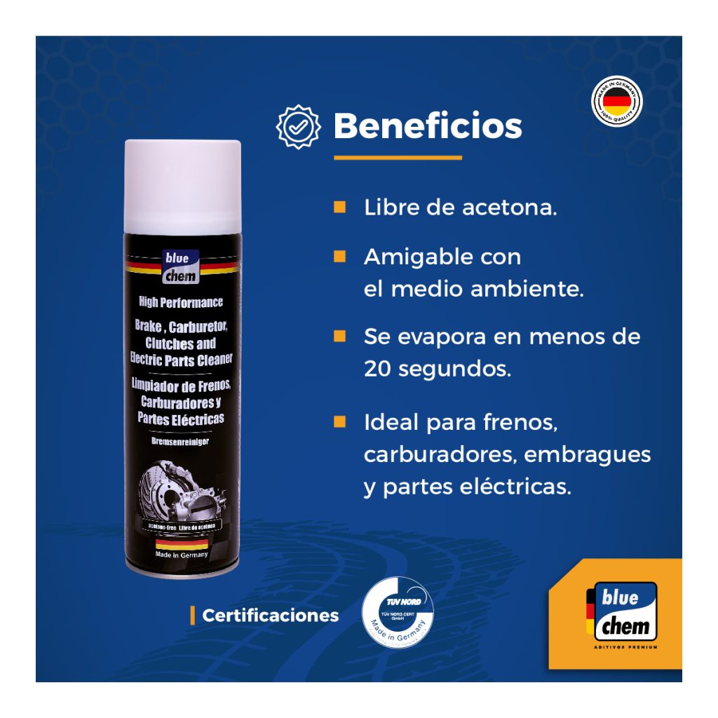 Limpiador de frenos y partes eléctricas (500ml) - BLUECHEM GROUP